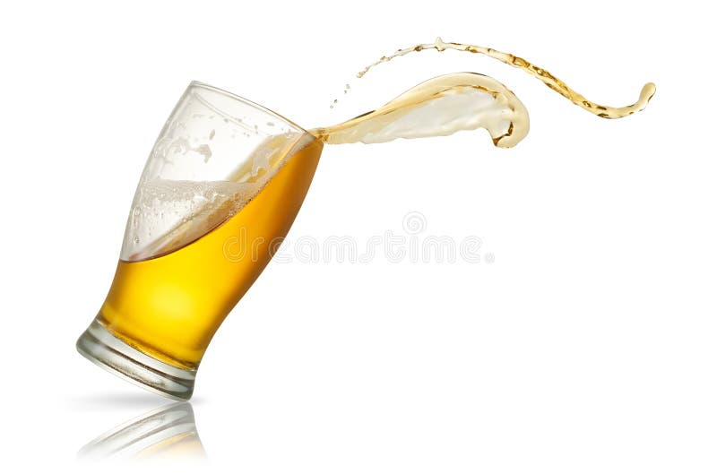Beer Splash in Glass Isolated on White Stock Photo - Image of close ...