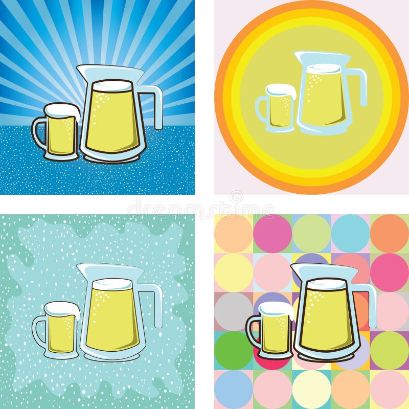 Beer in glass and jar stock vector. Illustration of glass - 40754596