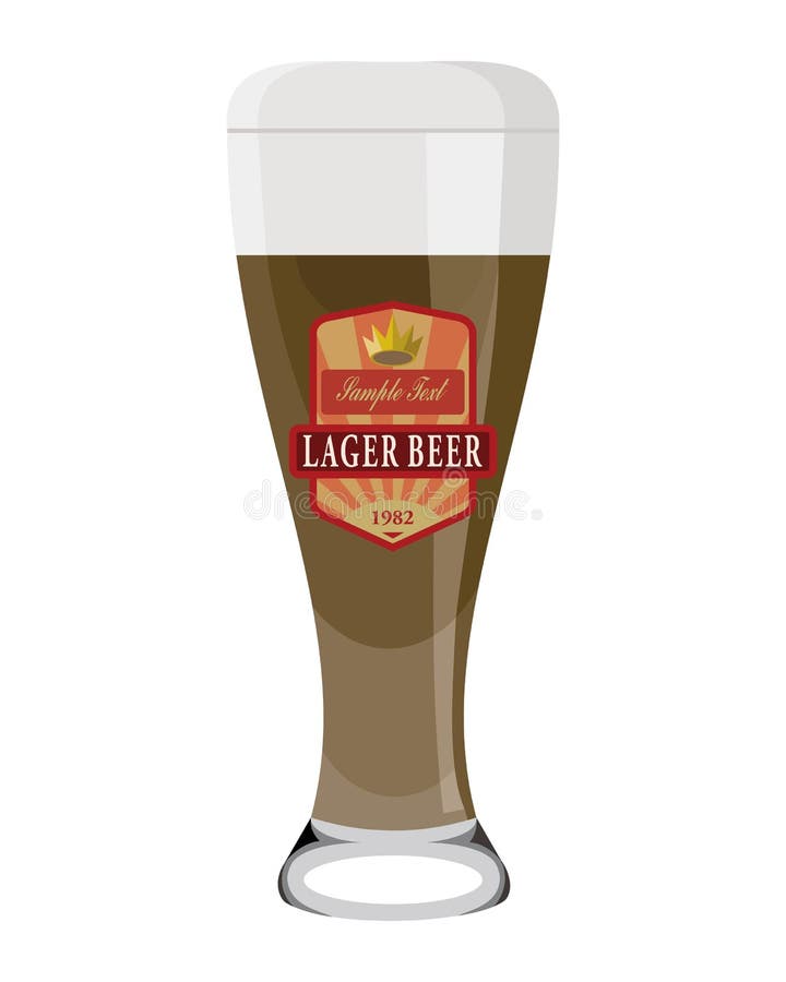 Beer glass with label stock vector. Illustration of brewery - 37918956