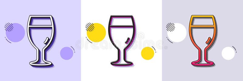 Beer Glass Line Icon. Pub Craft Beer Sign. Halftone Dotted Pattern ...