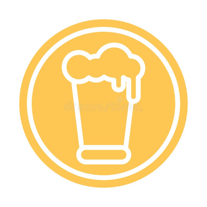 Beer Glass Sticker Icon Flat Design Vector Stock Vector - Illustration ...