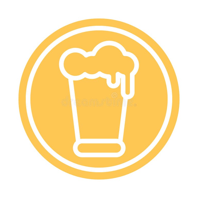 Beer Glass Sticker Icon Flat Design Vector Stock Vector - Illustration ...