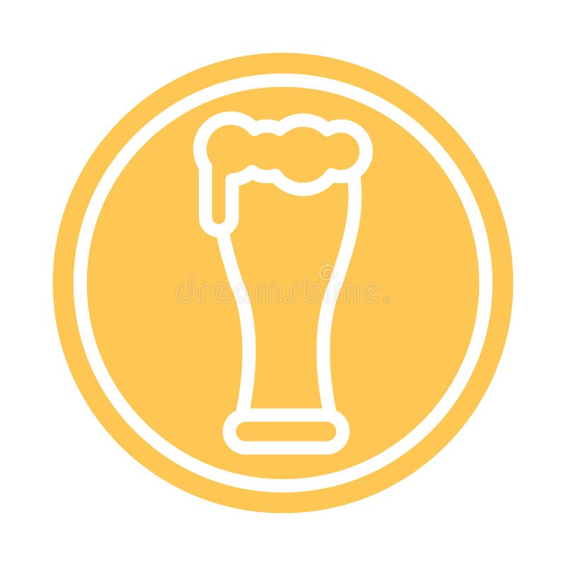 Beer Glass Sticker Icon Flat Design Vector Stock Vector - Illustration ...