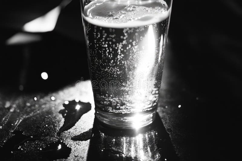 Beer Glass on Table stock photo. Image of light, condensation - 364366982