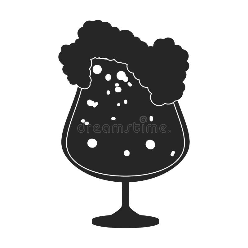 Beer Glass Vector Icon.Black Vector Icon Isolated on White Background ...