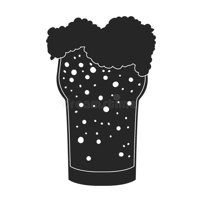 Beer Glass Vector Icon.Black Vector Icon Isolated on White Background ...
