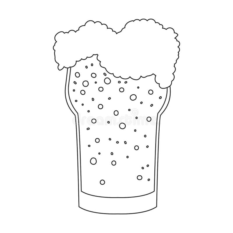 Beer Glass Vector Icon.Outline Vector Icon Isolated on White Background ...