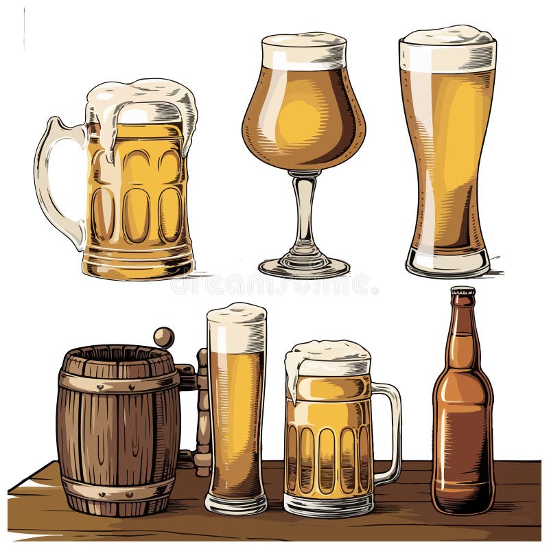 Beer Glass Vector Illustration Stock Vector - Illustration of modern ...
