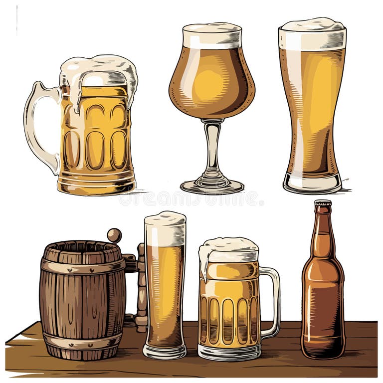Beer Glass Vector Illustration Stock Vector - Illustration of modern ...