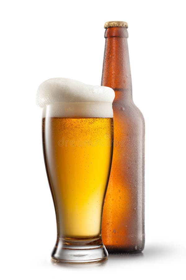 Beer In Glass On White Background Stock Photo - Image: 35102790