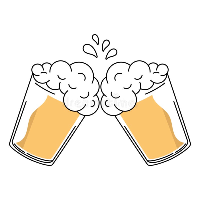 Beer Glasses Cheer Icon Vector Stock Vector - Illustration of pint ...