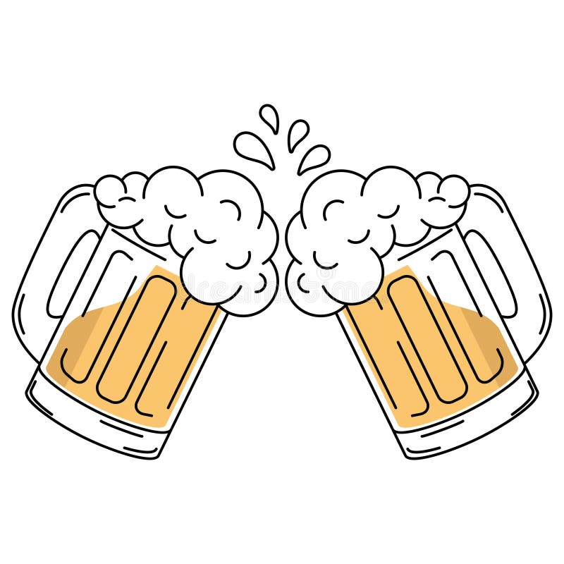 Beer Glasses Cheer Icon Vector Stock Vector - Illustration of symbol ...