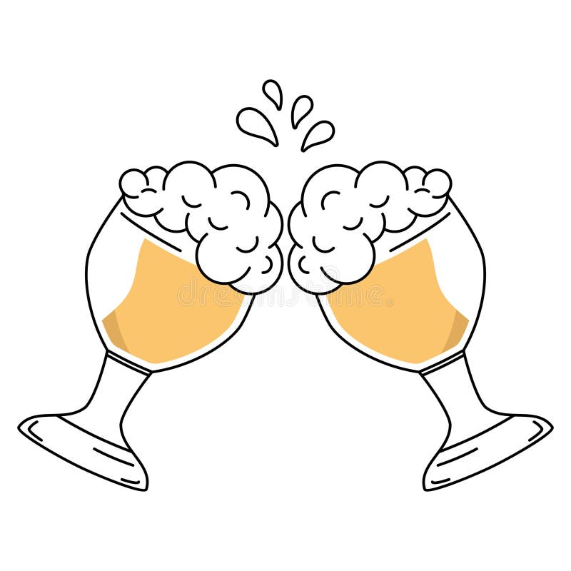 Beer Glasses Cheer Icon Vector Stock Vector - Illustration of graphic ...