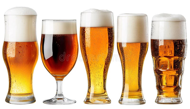 Beer Glasses Collection - Assorted Types and Colors Stock Photo ...