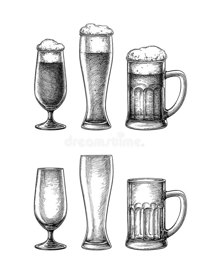 Beer Glass Craft Vintage Type Infographic Chart Stock Vector ...