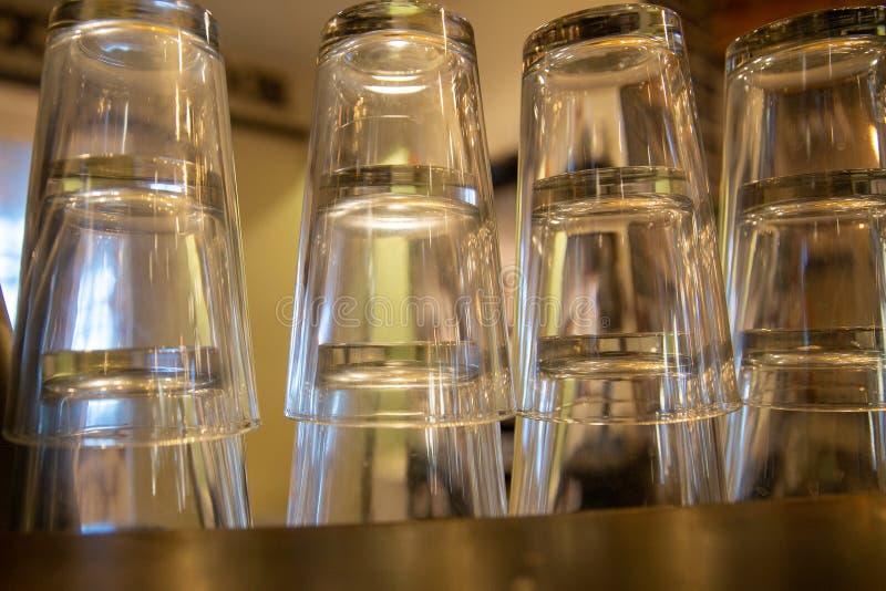Beer Glasses Stack on the Bar Stock Photo - Image of vacation, people ...