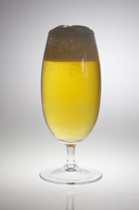Beer Goblet with Beer in Backlight Stock Photo - Image of bubbles, foam ...