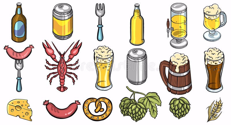 Beer. Hand Drawing Set of Sketches Illustration Stock Illustration ...