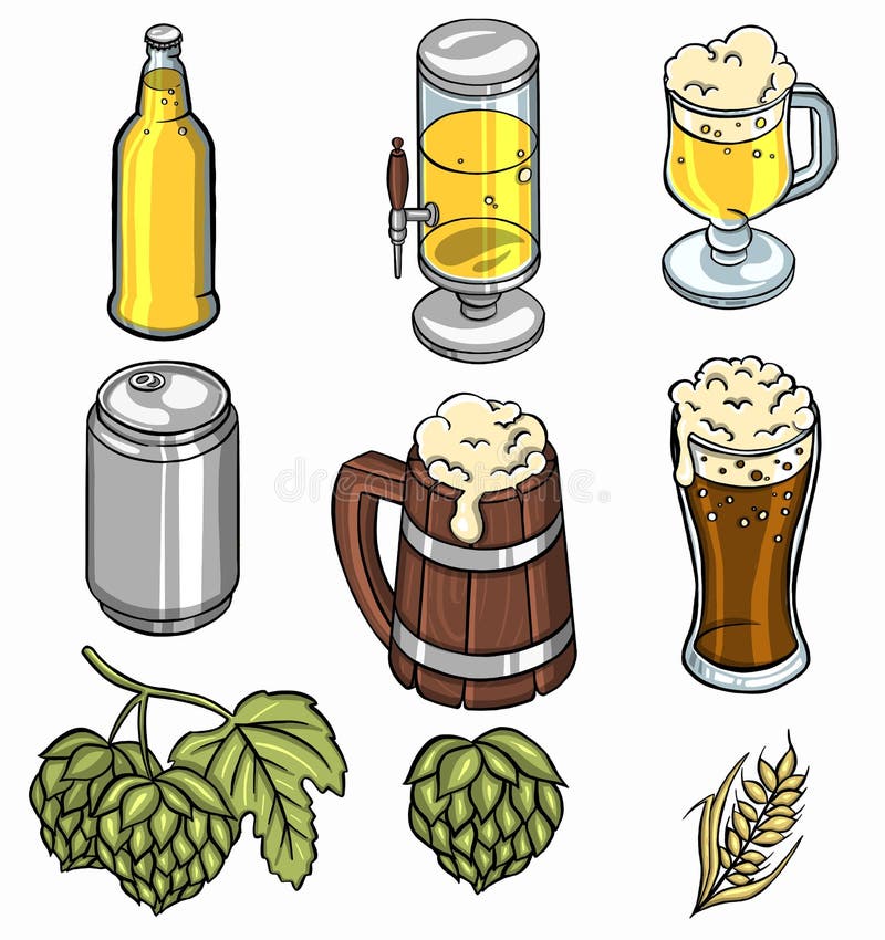 Beer. Hand Drawing Set of Sketches Illustration Stock Illustration ...