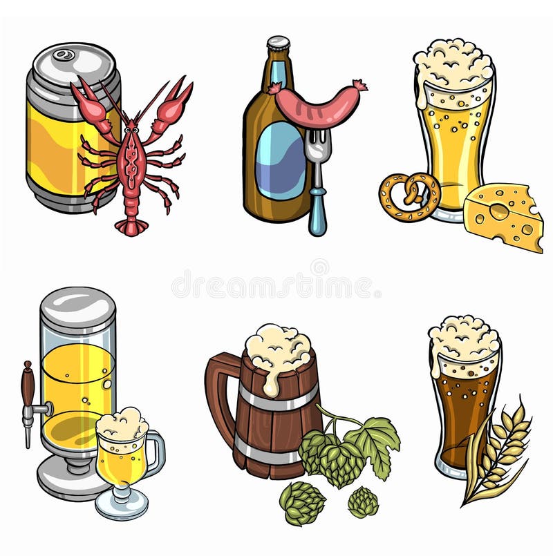 Beer. Hand Drawing Set of Sketches Illustration Stock Illustration ...