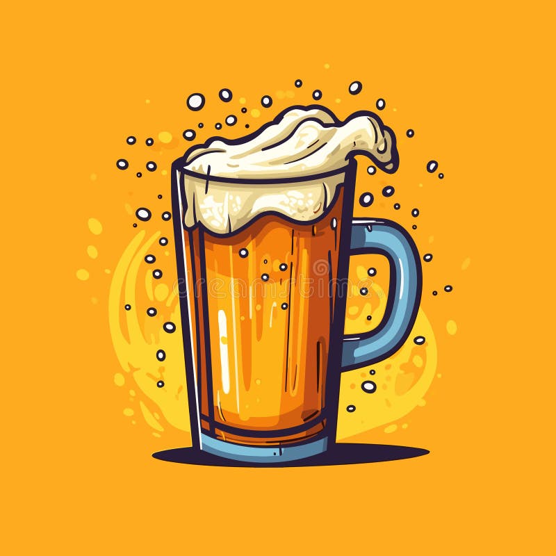 Beer Hand-drawn Comic Illustration. Beer. Vector Doodle Style Cartoon ...