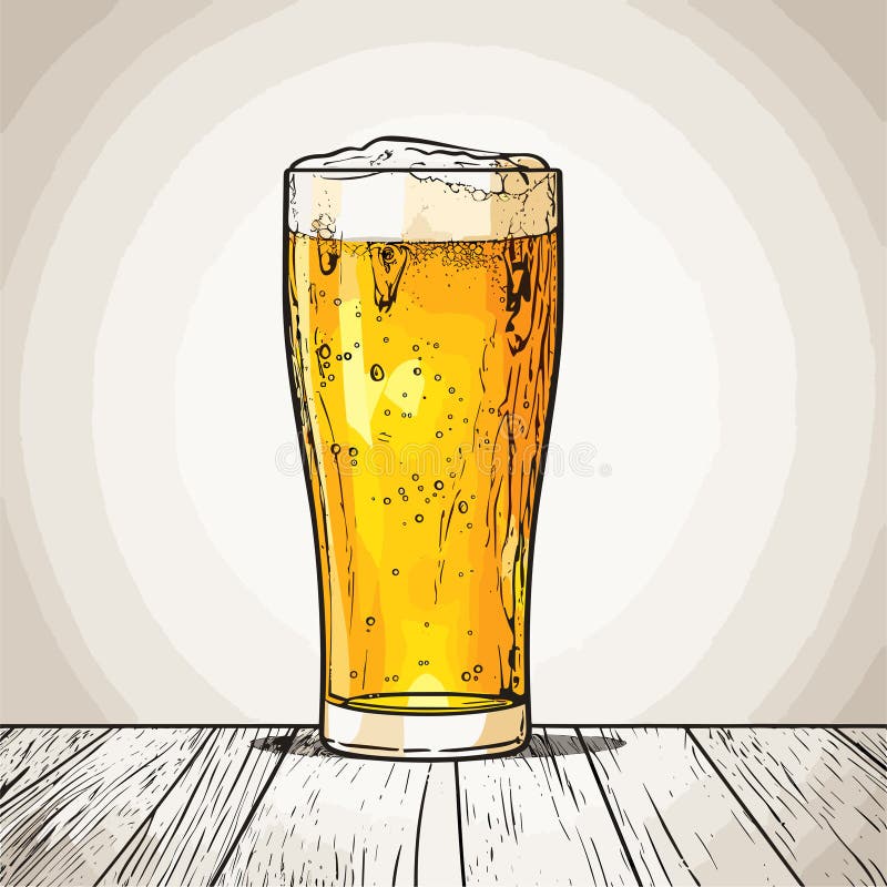 Beer Hand-drawn Comic Illustration. Beer. Vector Doodle Style Cartoon ...