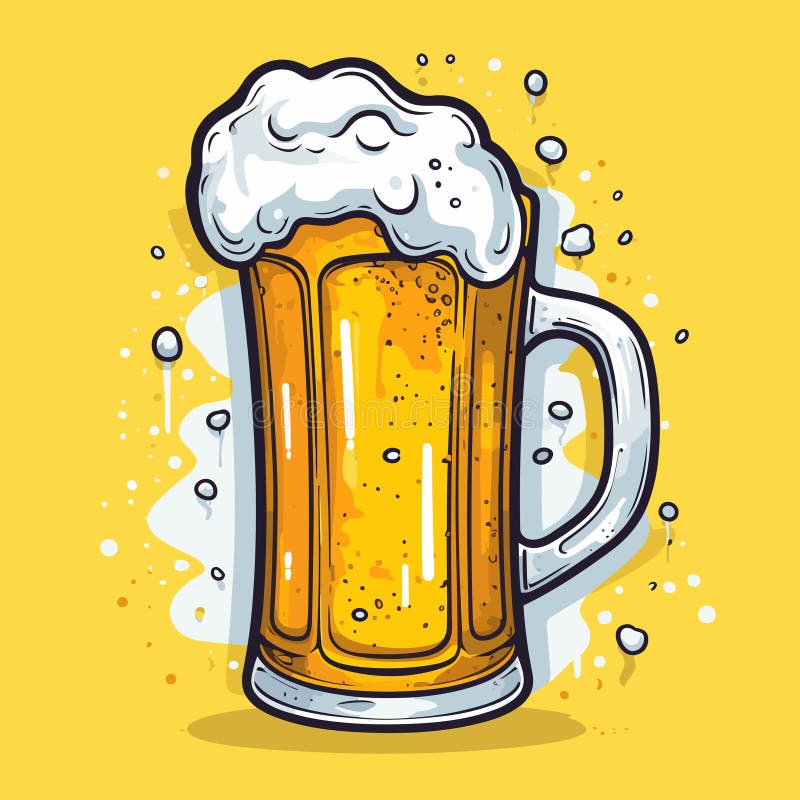 Beer Hand-drawn Comic Illustration. Beer. Vector Doodle Style Cartoon ...