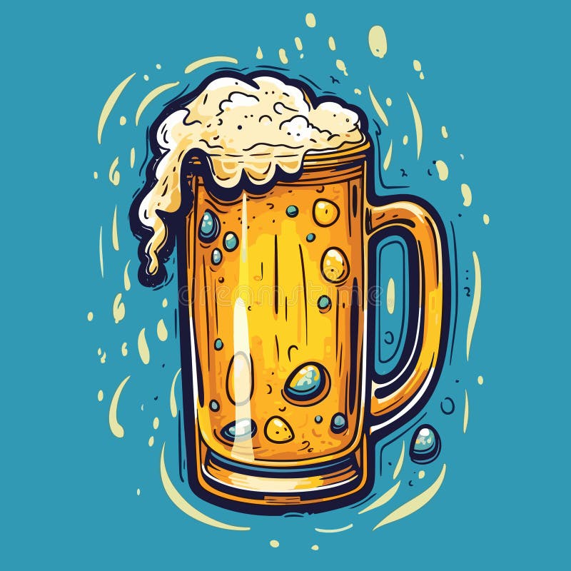 Beer Hand-drawn Comic Illustration. Beer. Vector Doodle Style Cartoon ...