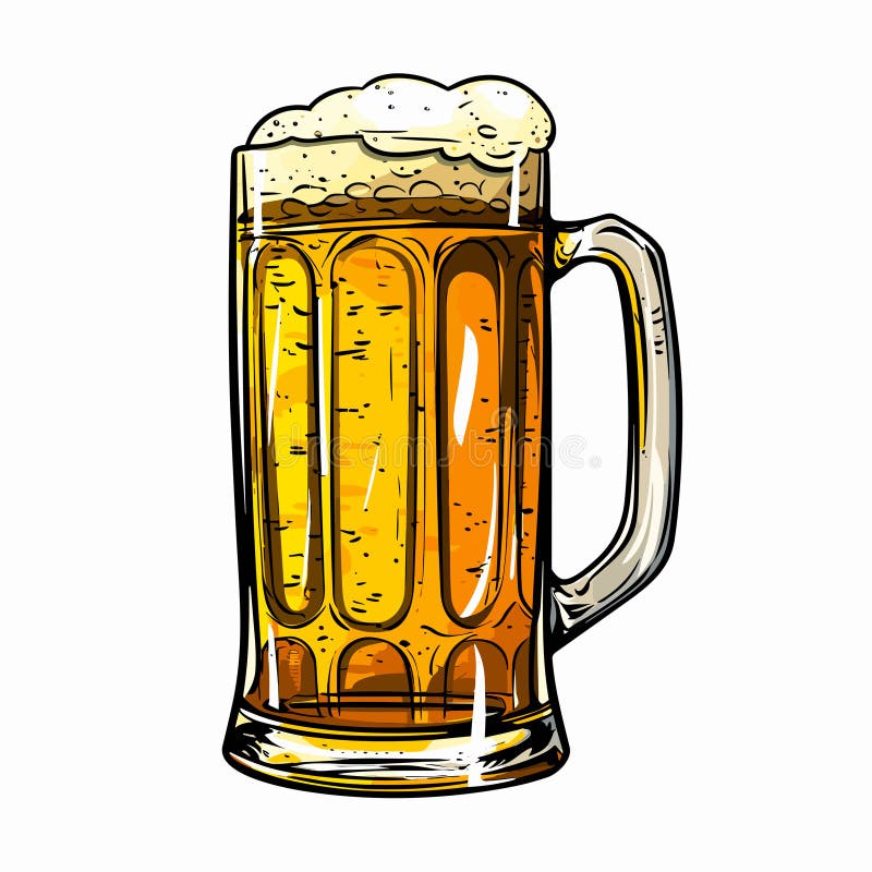 Beer Hand-drawn Comic Illustration. Beer. Vector Doodle Style Cartoon ...
