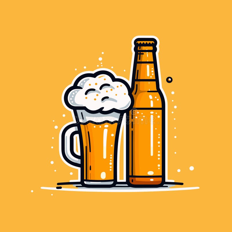Beer Hand-drawn Comic Illustration. Beer. Vector Doodle Style Cartoon ...