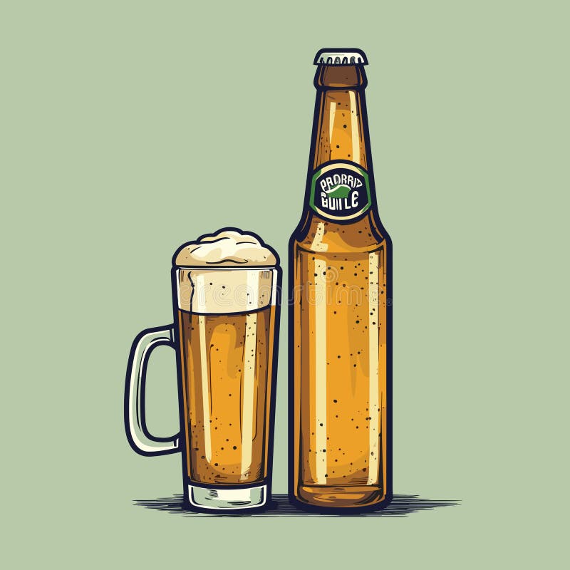 Beer Hand-drawn Comic Illustration. Beer. Vector Doodle Style Cartoon ...
