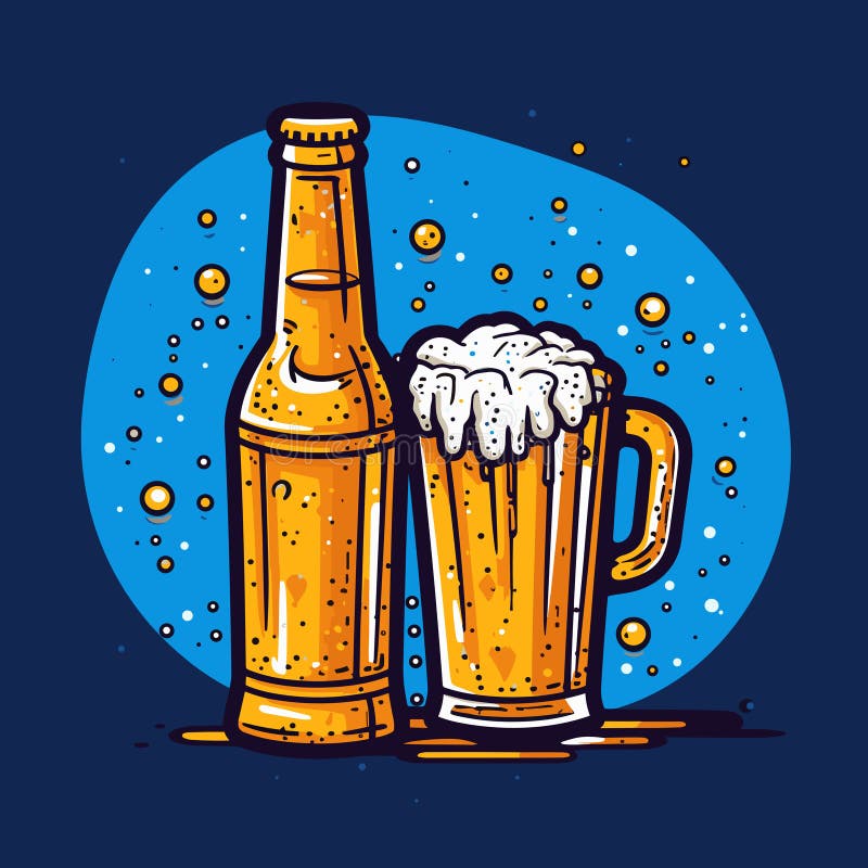 Beer Hand-drawn Comic Illustration. Beer. Vector Doodle Style Cartoon ...