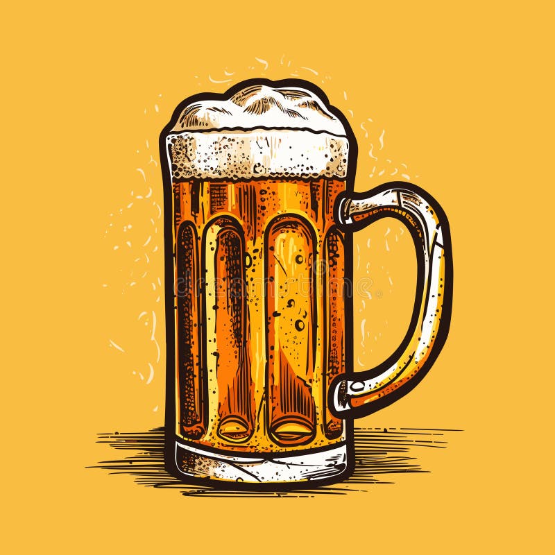 Beer Hand-drawn Comic Illustration. Beer. Vector Doodle Style Cartoon ...