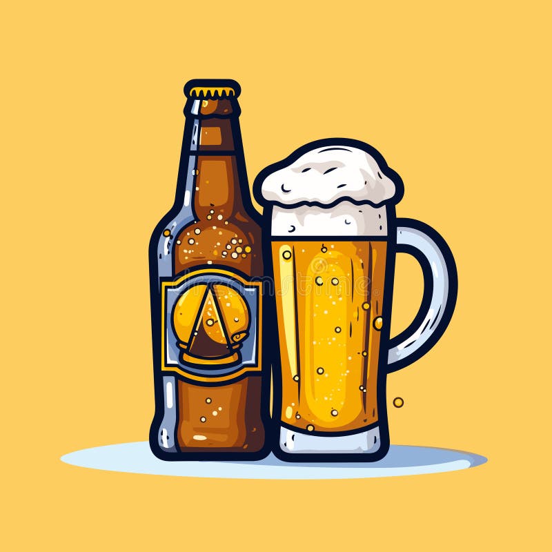 Beer Hand-drawn Comic Illustration. Beer. Vector Doodle Style Cartoon ...