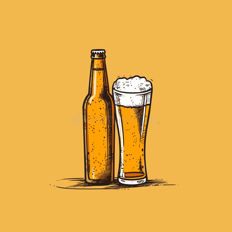 Beer Hand-drawn Comic Illustration. Beer. Vector Doodle Style Cartoon ...
