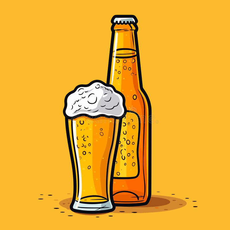 Beer Hand-drawn Comic Illustration. Beer. Vector Doodle Style Cartoon ...