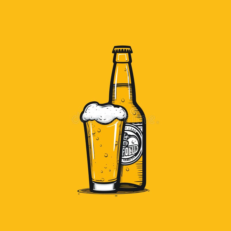 Beer Hand-drawn Comic Illustration. Beer. Vector Doodle Style Cartoon ...