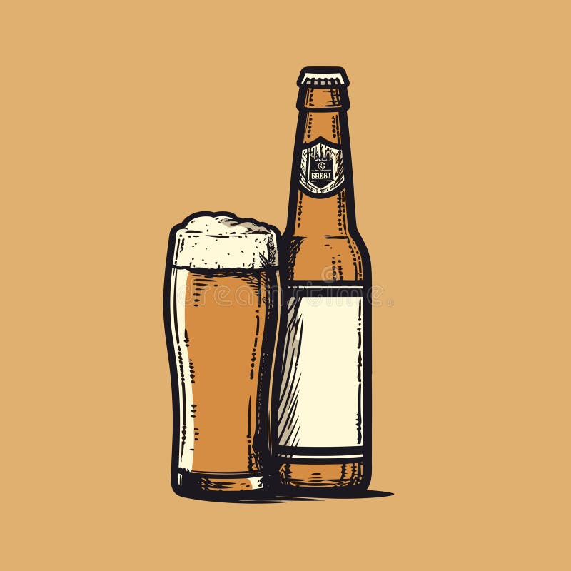 Beer Hand-drawn Comic Illustration. Beer. Vector Doodle Style Cartoon ...