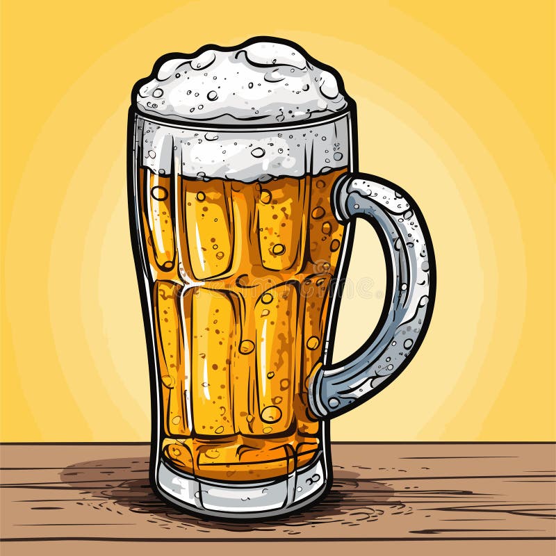 Beer Hand-drawn Comic Illustration. Beer. Vector Doodle Style Cartoon ...