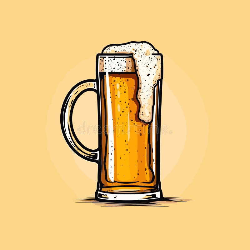 Beer Hand-drawn Comic Illustration. Beer. Vector Doodle Style Cartoon ...