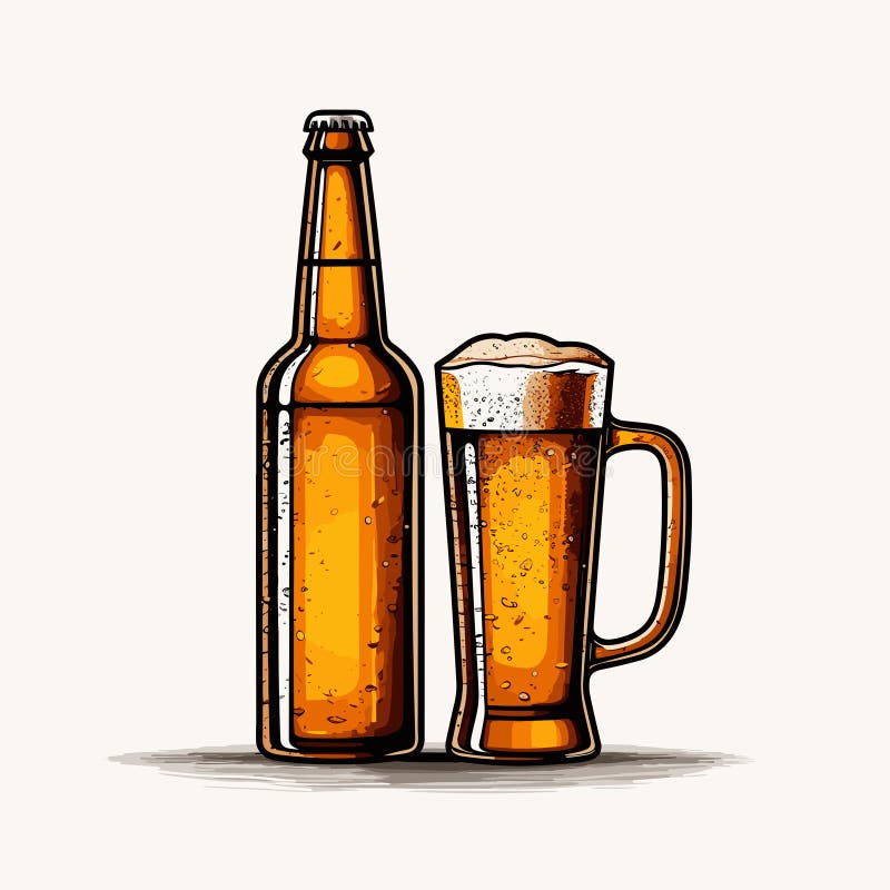 Beer Hand-drawn Comic Illustration. Beer. Vector Doodle Style Cartoon ...