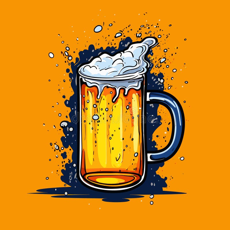 Beer Hand-drawn Comic Illustration. Beer. Vector Doodle Style Cartoon ...