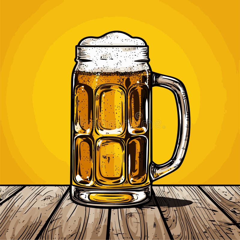Beer Hand-drawn Comic Illustration. Beer. Vector Doodle Style Cartoon ...