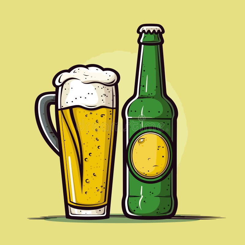 Beer Hand-drawn Comic Illustration. Beer. Vector Doodle Style Cartoon ...