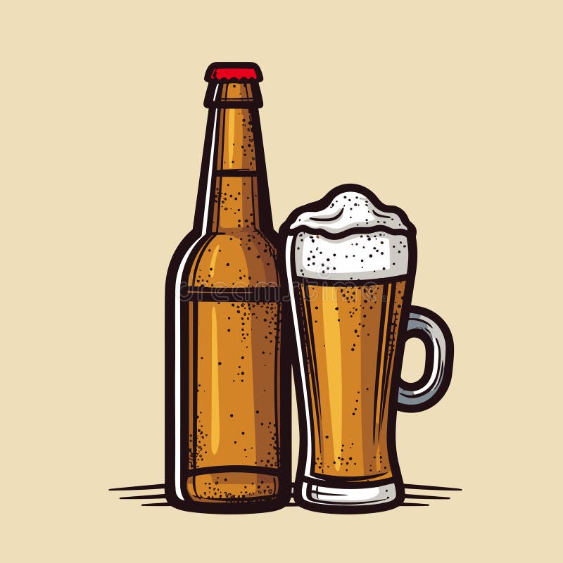 Beer Hand-drawn Comic Illustration. Beer. Vector Doodle Style Cartoon ...