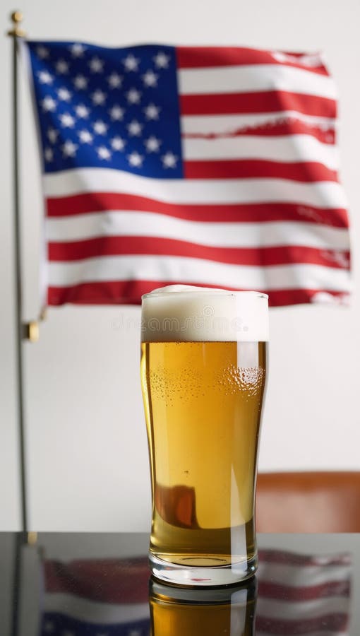 A Beer in Hand with a Stylized US State Flag As the Backdrop Stock ...