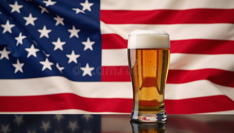 A Beer in Hand with a Stylized US State Flag As the Backdrop Stock ...