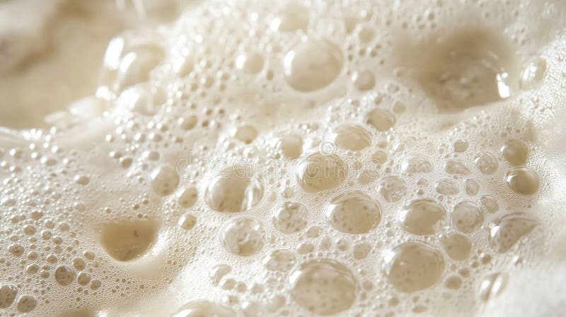 Beer Head Texture Forming a Foamy Surface with Many Bubbles Stock Photo ...