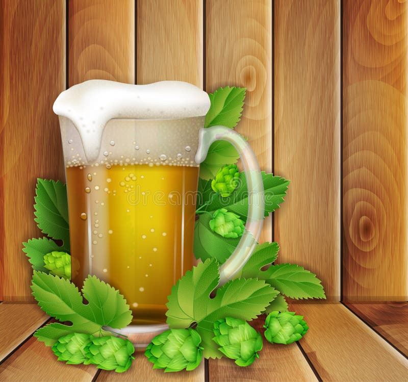 Beer and hop stock illustration. Illustration of plant - 33785912