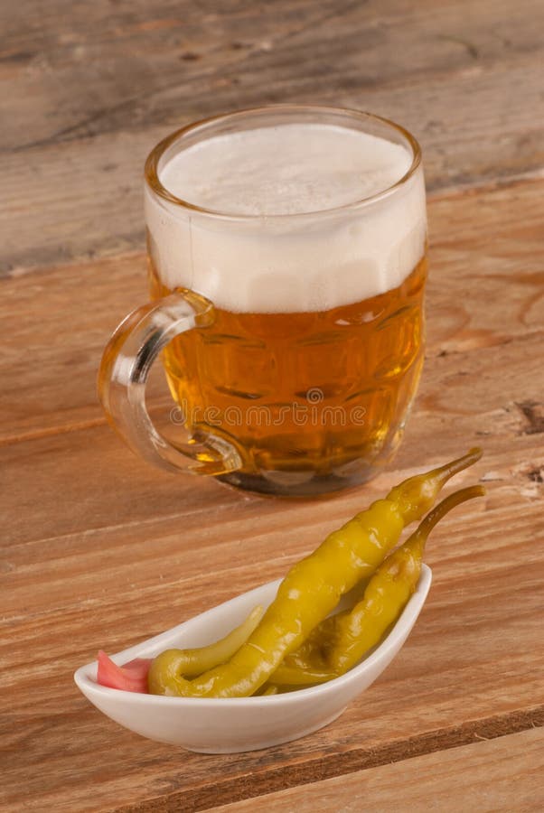 Beer with hot pepper stock photo. Image of spicy, serving - 30398246
